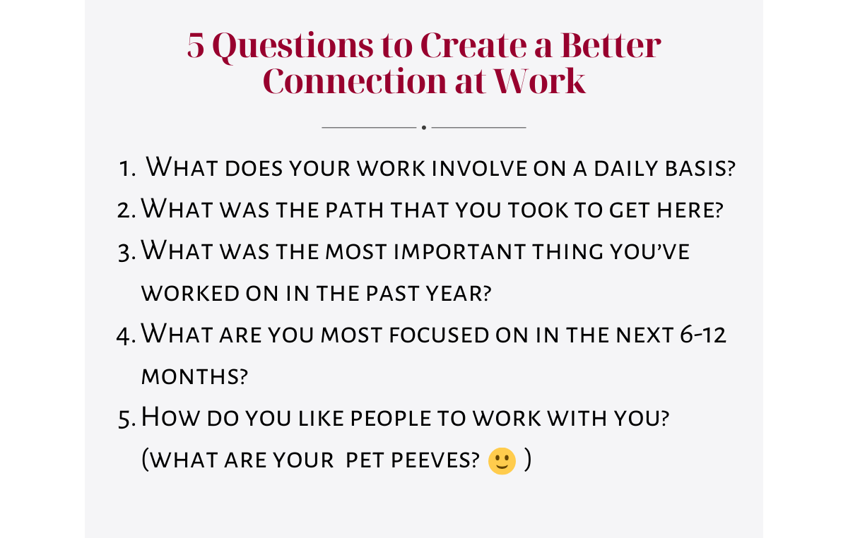 5 Questions to Create a Better Connection at Work - Wingspan Performance